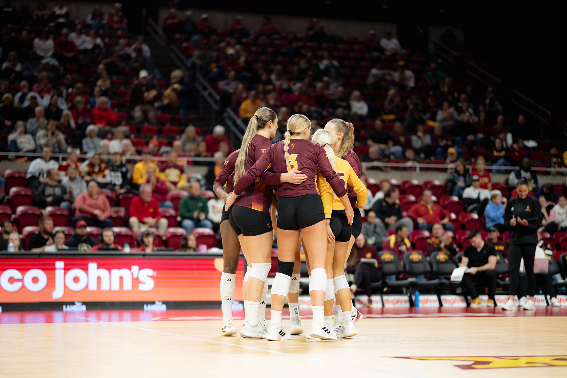 Road match at Iowa State sees five-set setback for #6 Volleyball - ASU ...
